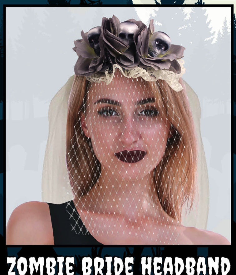 Zombie Bride Headband (Grey)