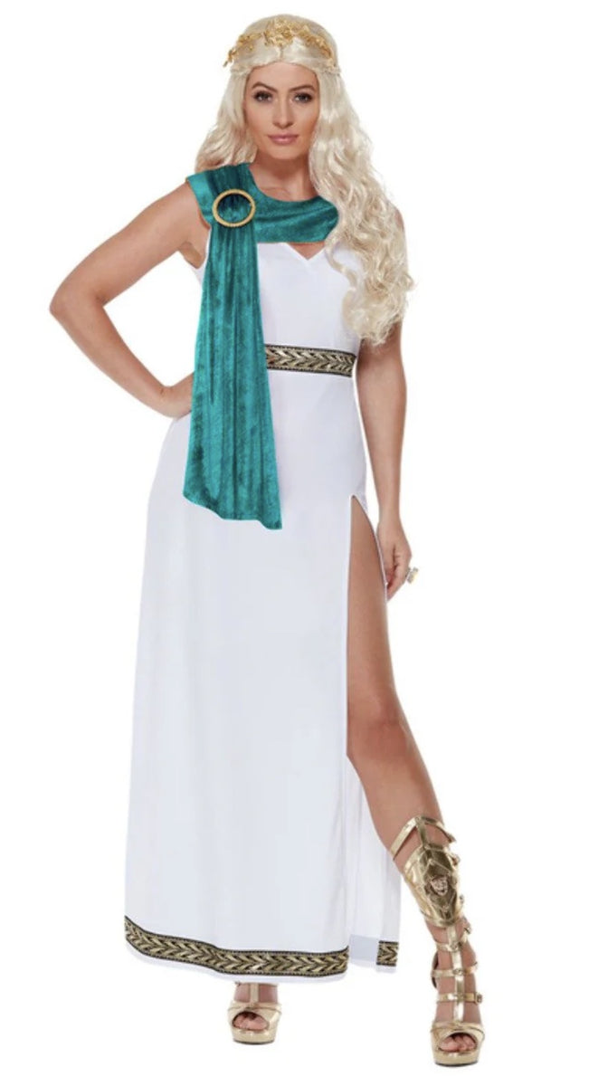 Deluxe Roman Empire Queen Toga Costume, White