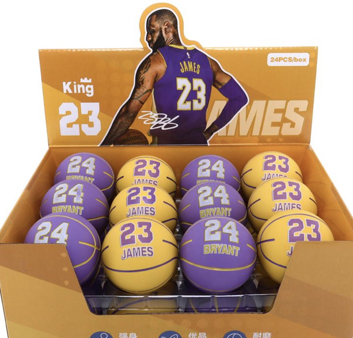 High Bounce Handball Basketball Ø6cm LA Assorted Yellow, Purple