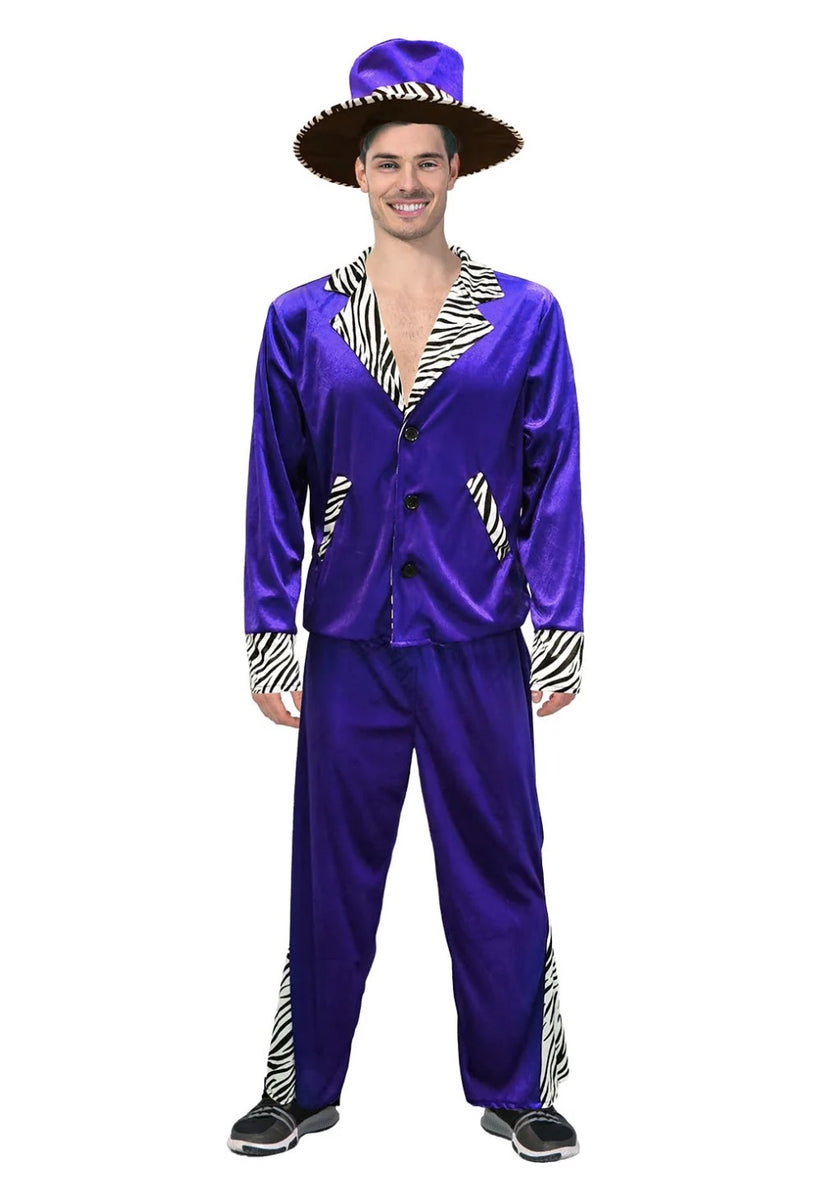 ADULT 70S VELVET PURPLE PIMP SUIT COSTUME