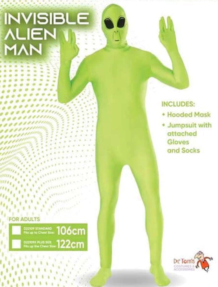 Alien Mens Skin Suit Costume