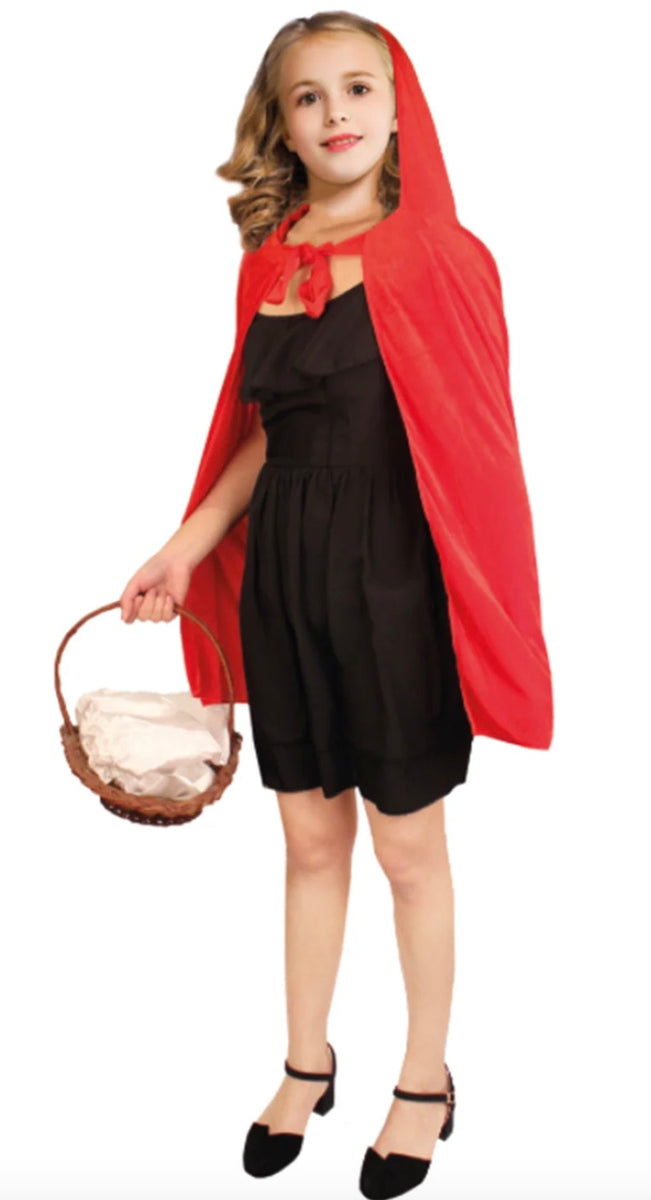 GIRLS LITTLE RED HOODED CAPE