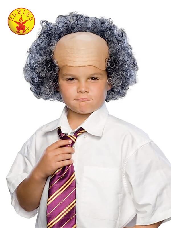 Children Bald Wig With Grey Curly Sides | Partyland Online
