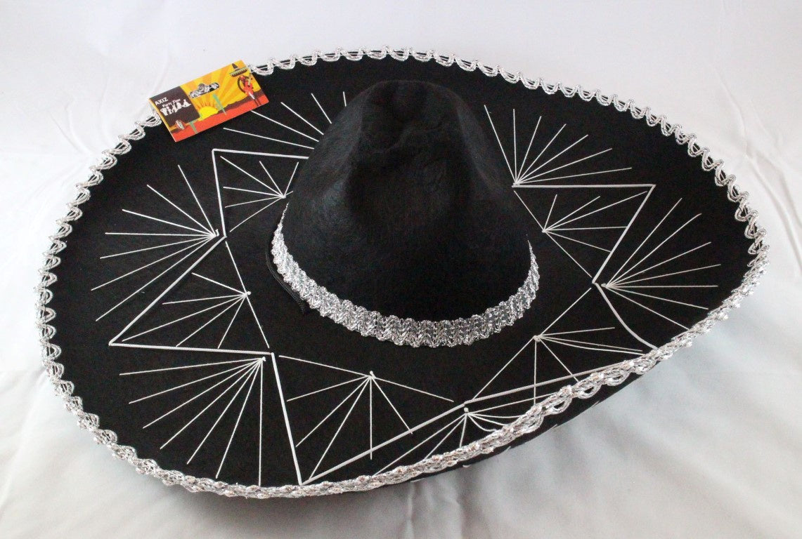 Black Mexican Hat With String | Party Land Online