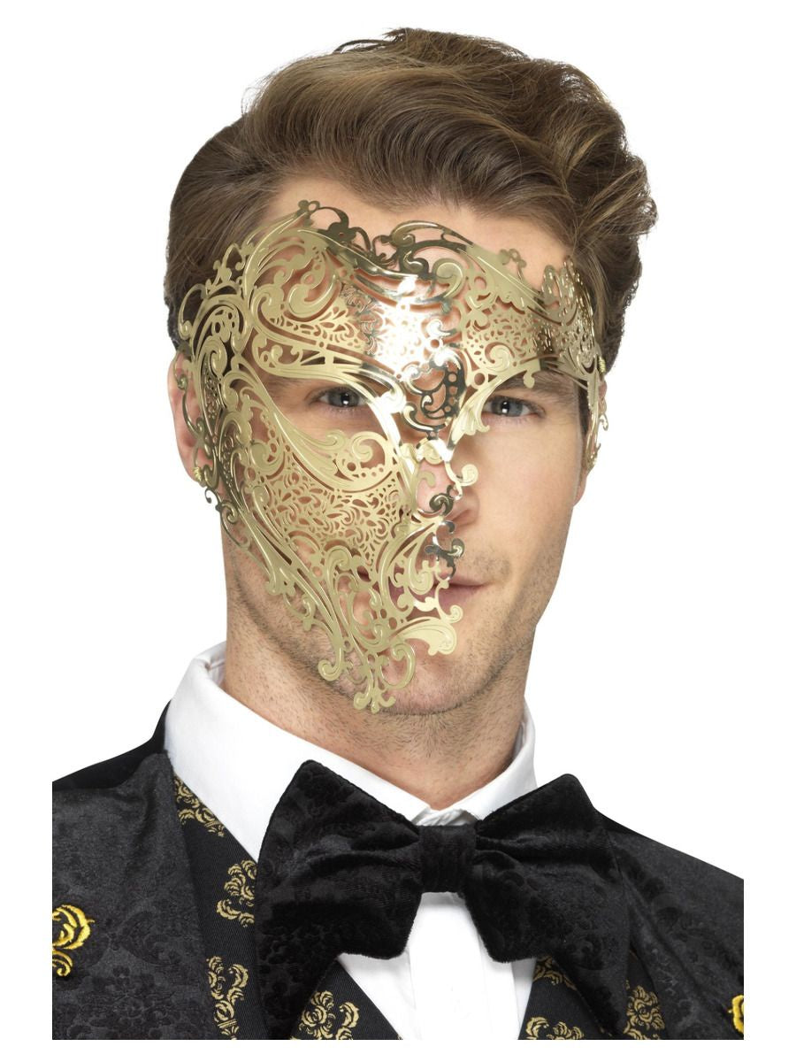 Deluxe Metal Filigree Phantom Mask