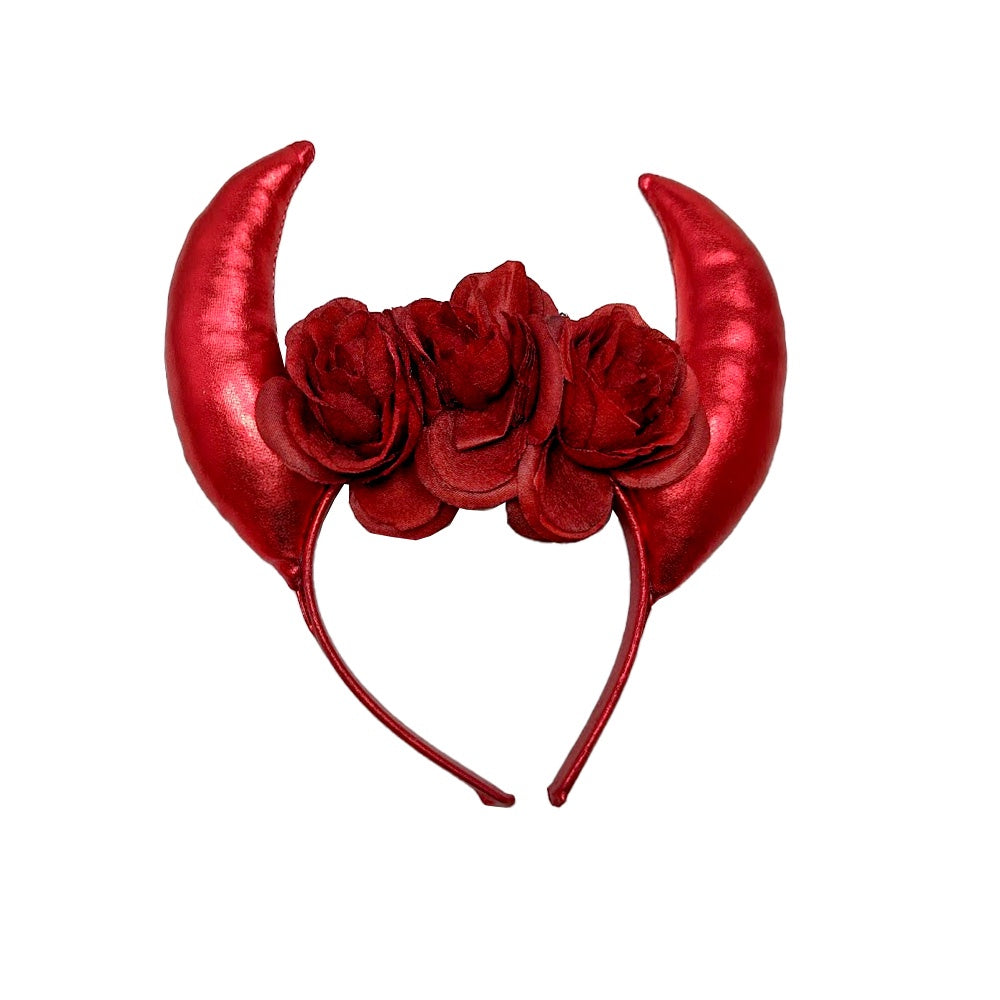 RED DEVIL HORMS W/ ROSES