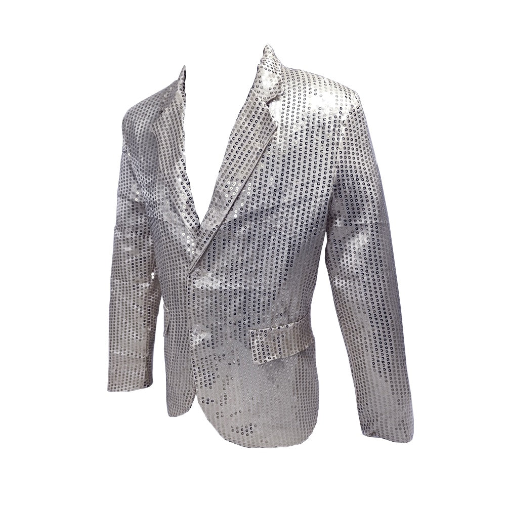 SILVER SEQUIN MENS JACKET