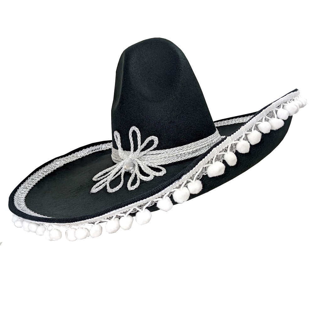 BLACK MEXICAN HAT W/BOBBLES