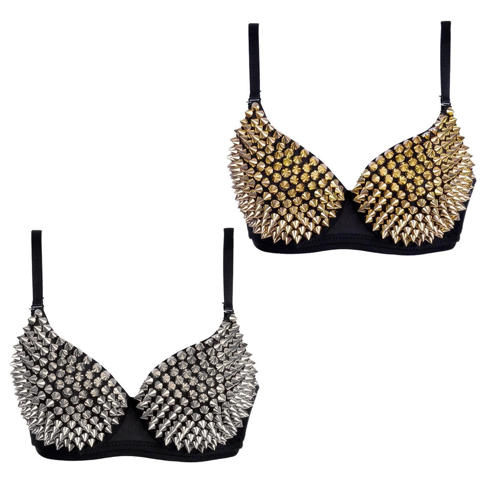 SPIKY GOLD & SILVER DESIGN BRA