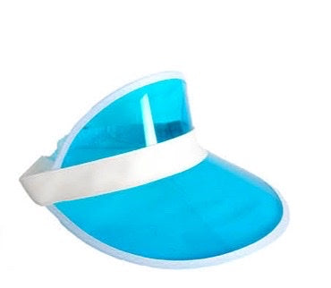 Perspex Visor White Rim - Light blue