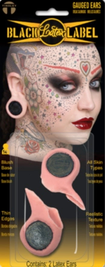 Black Label Latex Piercing Guage Ears