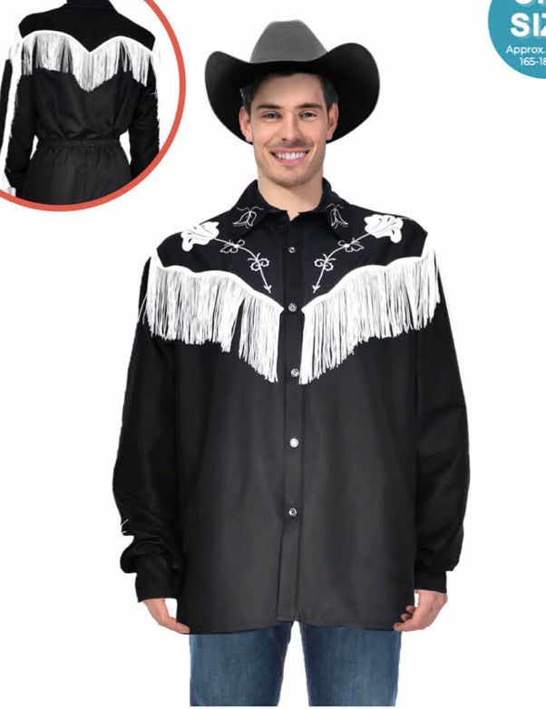 Adult Fringe Black Cowboy top