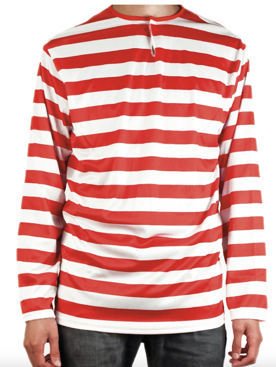 Adult Red & White Stripe Top