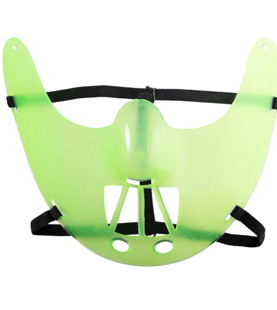 Neon Green Face Restraint Cannibal Mask Accessory