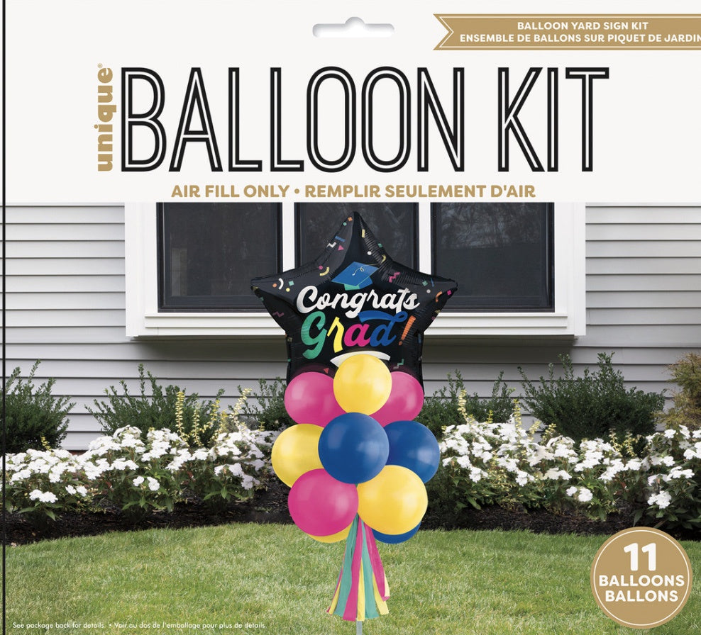 BALLOON YARD SIGN KIT - COLOURFUL - KIT INCLUDES 11 BALLOONS