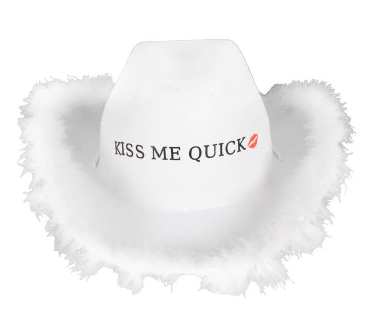 Kiss me Quick Cowboy Hat (White)
