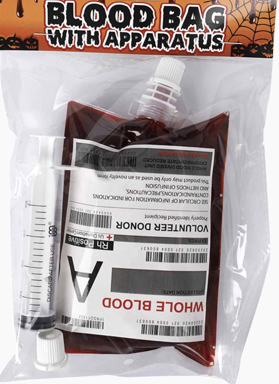 Halloween Fake Blood Bag Infusion 350ml | Partyland Online