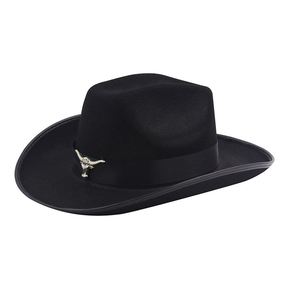 BLACK COWBOY HAT-EMBLEM