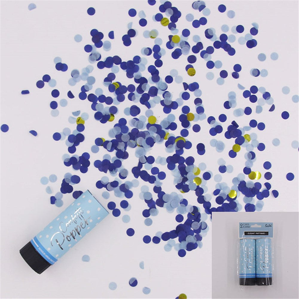 *2PK BLUE CONFETTI POPPER-10.6CM