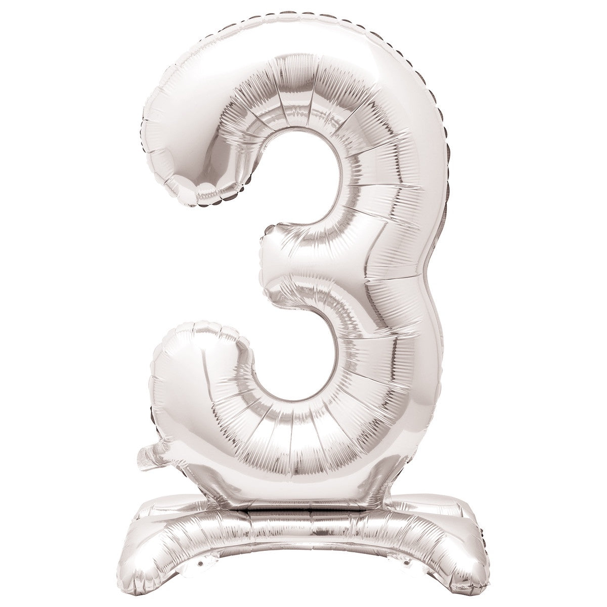 Giant Standing Silver "3" Foil Balloon | Partyland Online